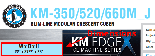 Reading Ice Machine Specifications for a Hoshizaki Ice Maker - EasyIce